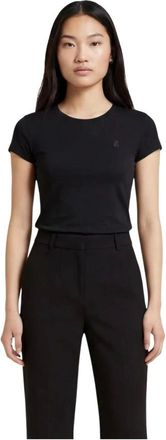 A|X Armani Exchange Femme, Tops, Noir, Taille: 38 FR Round Neck Short Sleeve T-Shirt
