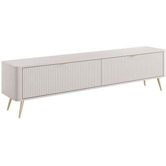 Vente-Unique Pascal Morabito - Meuble tv avec 2 portes en mdf - Beige et dor&eacute; - elonaria de