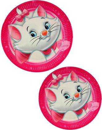 Disney Marie Aristocatti 8 Pappteller 23 cm + 8 Teller 20 cm für Geburtstagsparty