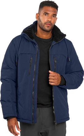 Alessandro Salvarini Herren Winter Jacke warm Winterjacke Teddyfell Kapuze AS-332 [AS-332-Navy-Gr.3XL]