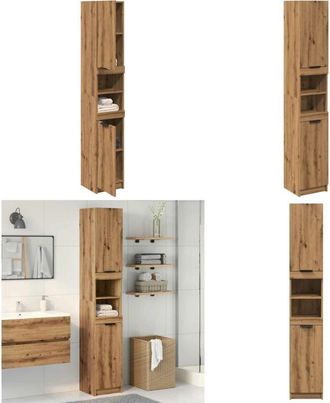 vidaXL Vidaxl - Armoire de bain chêne artisanal 32x34x188,5cm bois dingénierie