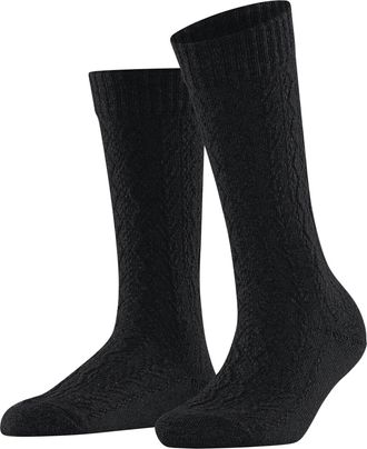 Falke Damen Socken Modish Fest W So Wolle Viskose Kaschmir einfarbig 1 Paar, Schwarz Black 3000, 35-38