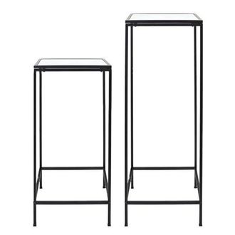 Altobuy MOTSA - Lot de 2 Sellettes Gigognes Verre Imitation Marbre