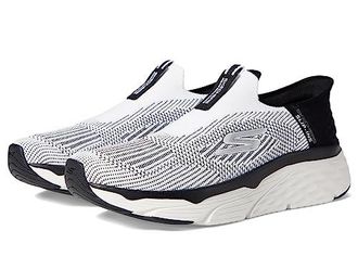 Skechers Homme Max Cushioning Slip-ins-Athletic Slip-on Running Walking Shoes with Memory Foam Basket, Blanc/Noir, 42 EU