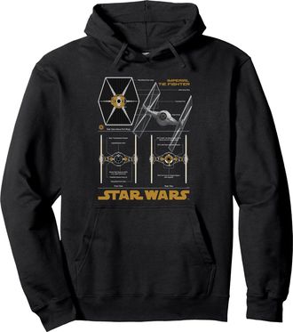 Star Wars Imperial TIE Fighter Schematic Blueprint Pullover Hoodie
