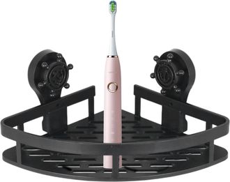 Generico Eck-Duschregale - Eck-Dusch-Organizer für das Badezimmer, dreieckiges Klebeband oder Bohren von Shampoo oder Perforation, dreieckiges Aufbewahrungsreg