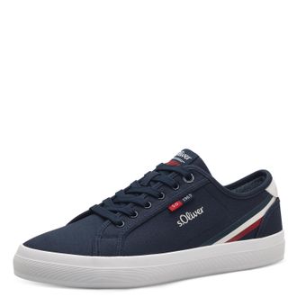 s.Oliver Herren Sneaker flach aus Stoff Leicht, Blau (Navy), 42 EU