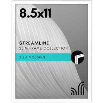 Americanflat Cadre photo blanc de 21,6 x 27,9 cm avec verre incassable - Cadre fin en formats horizontaux et verticaux pour mur et table