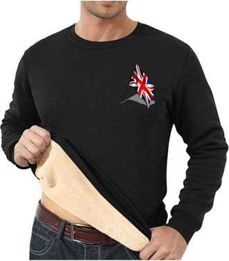 Generic Sweat-shirt moelleux pour homme - Printemps Automne Hiver - Col rond - Sans capuche - Velours épais - Impression 2D - Drapeau national rétro pour cade