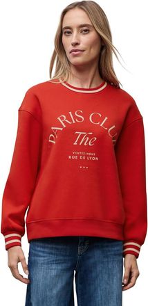 Street One Damen 3017324 Loose Fit Print Sweatshirt, Racing red, 46