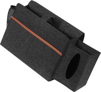 Angoily Gro&szlig;e Filz Aufbewahrungstasche H&auml;ngebeutel f&uuml;r Bett und Sofa Mehrfachtaschig Waschbar Dunkelgrau Nachttisch Organizer f&uuml;r Zuhause und Studentenwohnhei