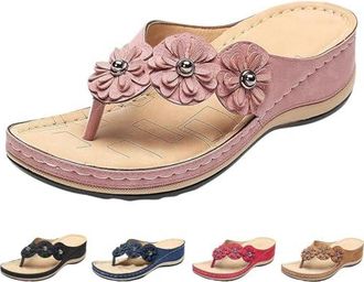 Generic Sandales orthop&eacute;diques pour femme - Tongs confortables avec soutien de la vo&ucirc;te plantaire - Sandales d&eacute;t&eacute; d&eacute;contract&eacute;es - Sandales compens&eacute;es habill&eacute;e