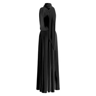 Alberta Ferretti Abito Velluto Lucido - Femme - Robes - Noir - Taille: 40 FR
