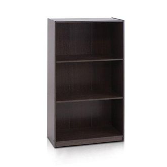 Furinno Basic Bibliothèques, Bois, Brun, Taille Unique, Marron Foncé, One Size