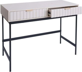 Hhg Konsolentisch HHG-232, Telefontisch Ablagetisch, Industrial Schublade Melamin 85x100x40cm Holzoptik wei&szlig;