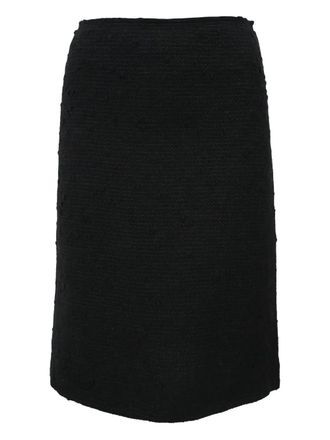 Prada jupe trap&egrave;ze en tweed - Noir
