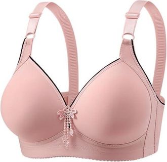 Generic Sous-v&ecirc;tement pour femme grande taille, confortable, avec couverture compl&egrave;te, pour le quotidien, respirant, sans armature, avec maintien et, Rose, 3X