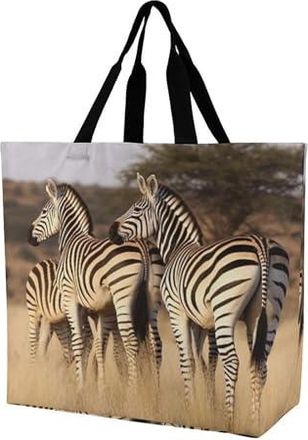 Generic Z&egrave;bres En Afrique Du Sud Sac Fourre-Tout R&eacute;utilisable Sacs Grand Sac A Main Femmes Pour Travail Plage Gym