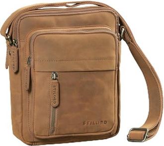 STILORD Ivano Petit Sac Bandouli&egrave;re Homme En Cuir Messenger Bag Compact Pour Hommes Sacs En Cuir V&eacute;ritable Crossbody Pour Tablette 10,9 Pouces Couleur:tan - m
