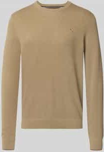 Lerros Regular Fit Strickpullover aus reiner Baumwolle mit Label-Detail