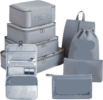 Generic 9-teiliges Set Reise-Organizer, Aufbewahrungstaschen, Koffer, Toilettenartikel, Schuhe, Kleidung, Ordentlicher Beutel, Packw&uuml;rfel, H&uuml;llen, Zubeh&ouml;r(9PC