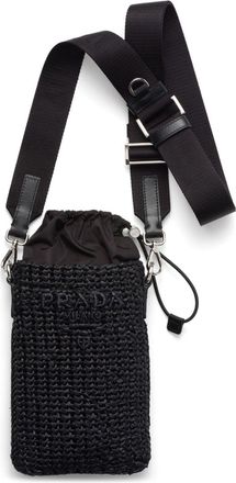 Prada Smartphone-H&uuml;lle mit Logo-Stickerei - Schwarz