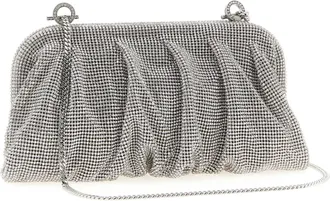 Benedetta Bruzziches Crystal-Studded Mesh Clutch - Silver