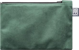PP-Berlin Etui Medium, Samt Gr&uuml;n, Vegan, Handgen&auml;ht in Berlin Kleines T&auml;schchen f&uuml;r Kinder Damen, Herren, Unisex