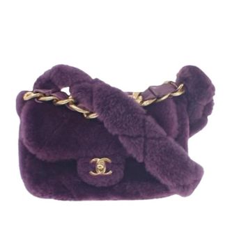 Chanel Pre-owned Gesteppte Lammfell Umh&auml;ngetasche - - Pre-owned - Damen - Lila - ONE SIZE