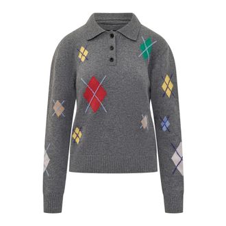 Msgm Msgm, Femme, Pulls, Gris, Taille: 40 FR Polo &agrave; manches longues