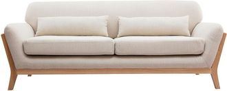 Miliboo Miliboo - Beigefarbenes skandinavisches 3-Sitzer-Sofa mit Holzbeinen yoko