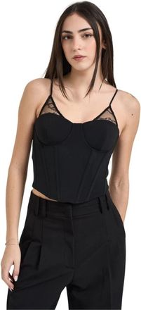 Patrizia Pepe Femme, Tops, Noir, Taille: 38 FR Bustier Top