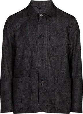 Paul Smith Veste droite col classique &agrave; carreaux en laine