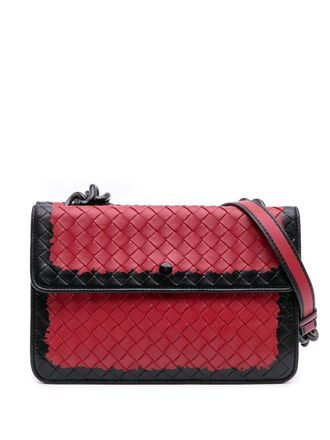 Bottega Veneta sac porté épaule en cuir Nappa Intrecciato Glass (2012-2025) - Rouge