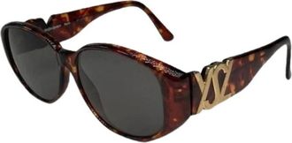 Saint Laurent unisex, Pre-owned, Brun, Taille: ONE Size Lunettes de soleil en plastique Pre-owned