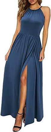 Kilig Cosmetics Robe dété Femme Longue Robe Maxi Dos Nu Robe dété élégante Robe de soirée dinvité de Mariage Fente Tenue décontractée