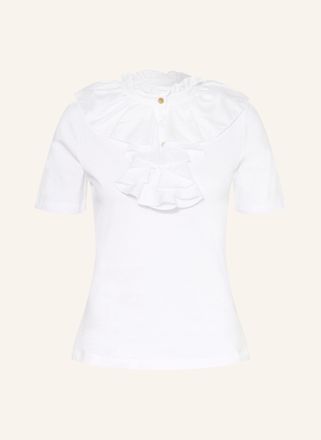 Rich & Royal T-Shirt Mit R&uuml;schen weiss