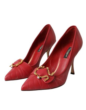 Dolce & Gabbana Womens Pump Red Lamb Leather
