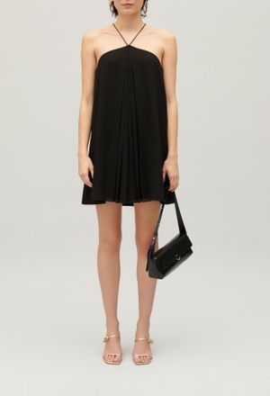 Claudie Pierlot Plissiertes, kurzes Kleid Schwarz