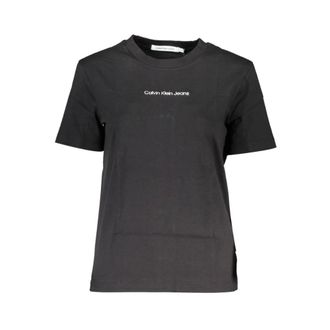 Calvin Klein Femme, Tops, Noir, Taille: 34 FR Hauts & T-shirt en Coton Noir