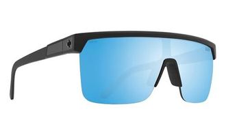 Spy + - Flynn 5050, Soft Matte Black Translucent Blue, Happy Gray Green with Dark Blue Spectra, Medium-Large, Sunglasses, Unisex, Adult