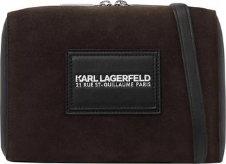 Karl Lagerfeld Crossbody Bags - K/Traveller Umh&auml;ngetasche aus Wildlederimitat Umh&auml; - Gr. unisize - in Braun - f&uuml;r Damen