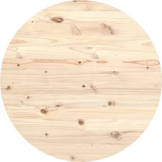 tidyard Tischplatte Massivholzplatte Holzplatte Ersatztischplatte Holz Platte für Esstisch Massivholz Kiefer Ø90x2,5 cm