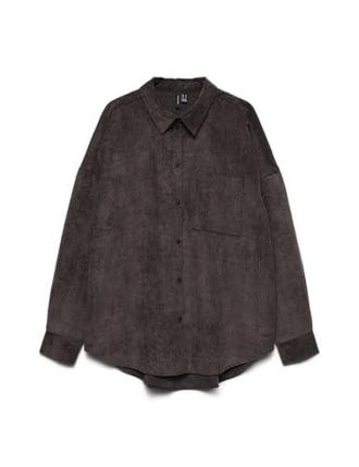 Vero Moda Vmsanne Courderoy Ls T-Shirt WVN GA Noos, G&acirc;teau au Chocolat, S