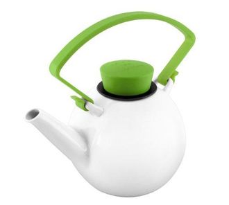 Qdo Teekanne mit Clip-Griff, Porzellan, Gr&uuml;n