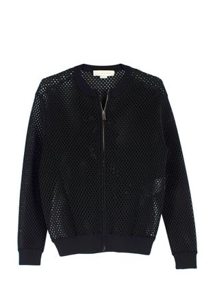 Stella McCartney Black Mesh Bomber Jacket Size XS