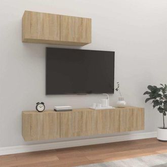 vidaXL Vidaxl - Ensemble de meubles tv 3 pcs Ch&ecirc;ne sonoma Bois ding&eacute;nierie