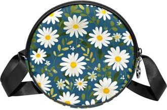 Generic Sac &agrave; bandouli&egrave;re circulaire pour femme, petit sac &agrave; bandouli&egrave;re avec fermeture &eacute;clair, bretelles r&eacute;glables, style d&eacute;contract&eacute;, pour femmes et filles