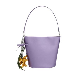 Self Portrait Satin Bucket Bag - - Bags - Damen - Lila - ONE SIZE