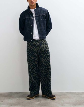 Wood Wood Double A By Wood Wood Harald pantalon barrel bleu marine